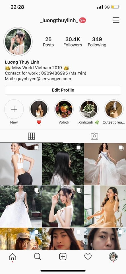Hoa hậu Lương Thùy Linh bức xúc khi bị mạo danh Instagram, đăng hình ...