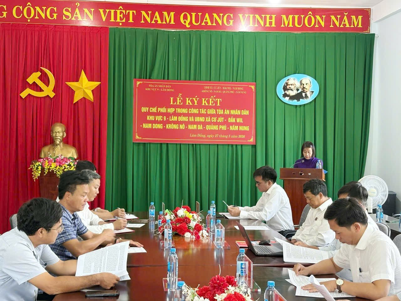 TAND khu vực 9 - Lâm Đồng ký quy chế phối hợp với 7 xã