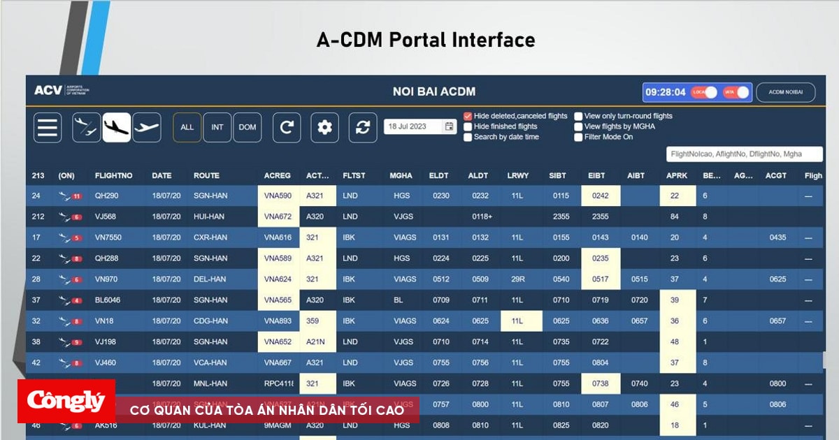 Cảng HKQT Nội Bài thử nghiệm khai thác thực tế mô hình A-CDM lần 2