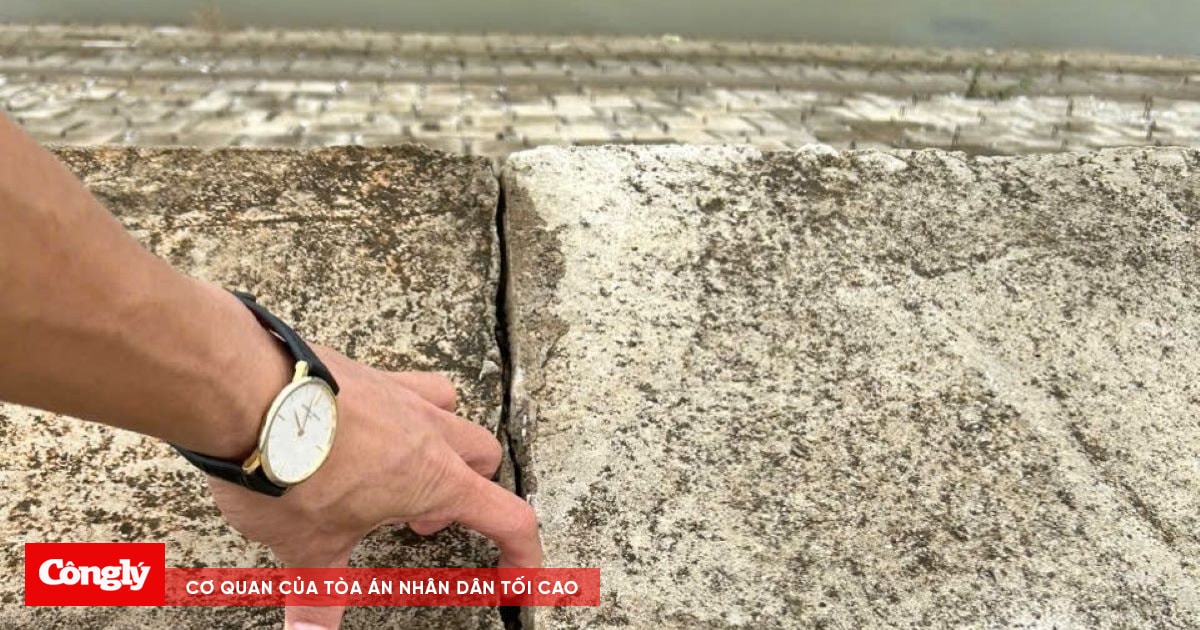 Đê sông Mã mới kè xong đã nứt chi chít