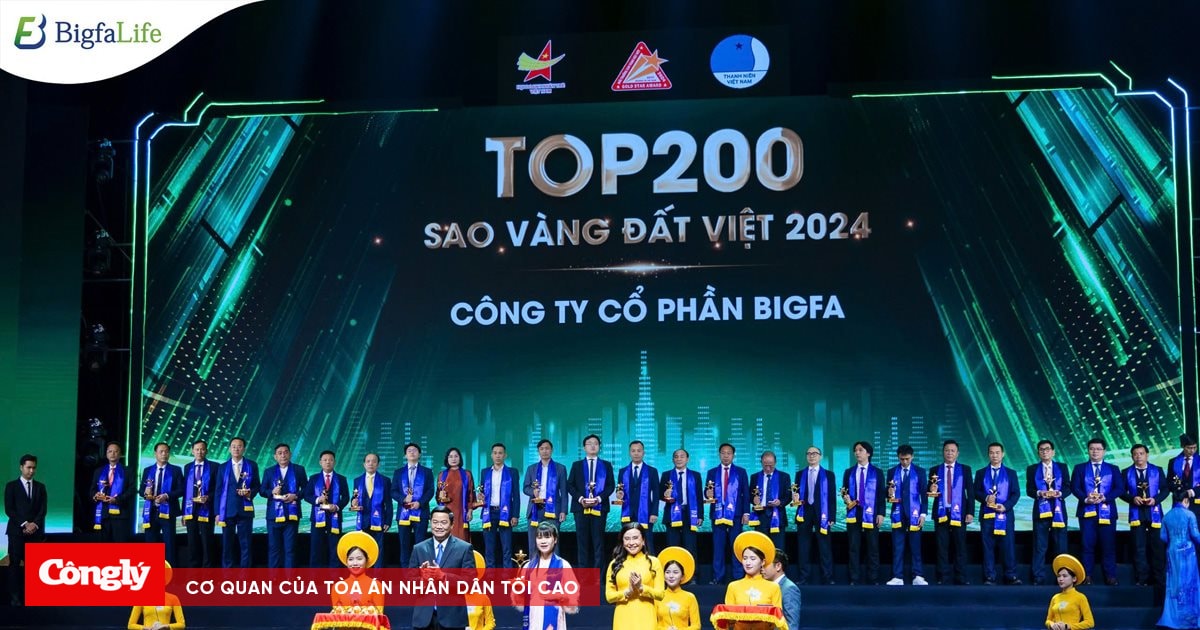 Bigfa - Top 200 doanh nghiệp nhận giải thưởng Sao Vàng Đất Việt 2024