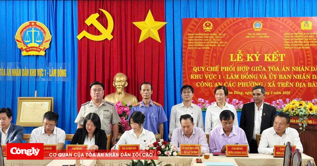 TAND khu vực 1 - Lâm Đồng ký quy chế phối hợp với chính quyền cơ sở