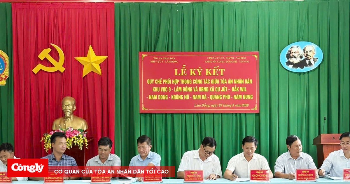TAND khu vực 9 - Lâm Đồng ký quy chế phối hợp với 7 xã